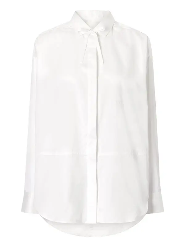 RÙADH The Dune Tie-detailed Cotton-sateen Shirt - White