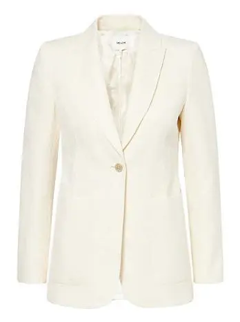 ME+EM Floral Jacquard Cotton-blend Blazer - Ivory