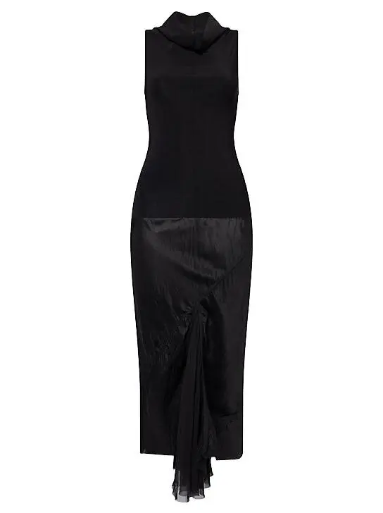 Rick Owens Sleeveless Woven Midi Dress - Black