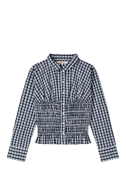 OMNES Checked Cotton Shirt - Blue And White