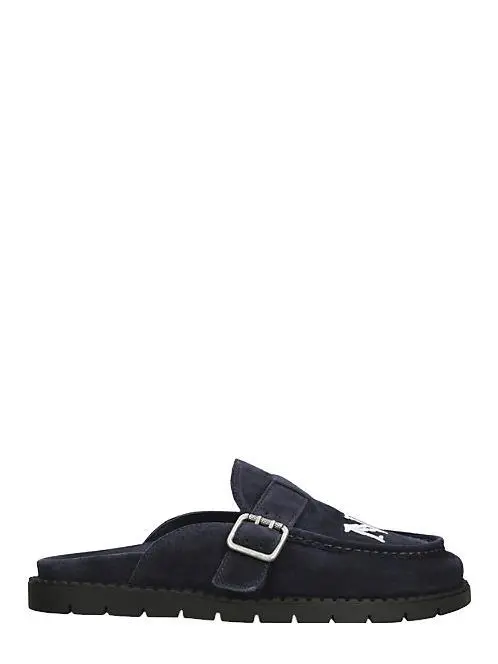 DUKE + DEXTER Winston Ny Suede Mules - Navy