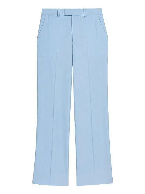 Maje Straight-leg Pleated Woven Trousers - Blue Sky