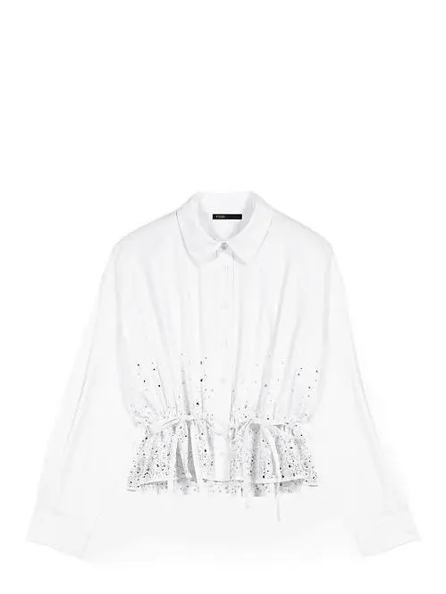 Maje Rhinestone-embellished Cotton Shirt - White