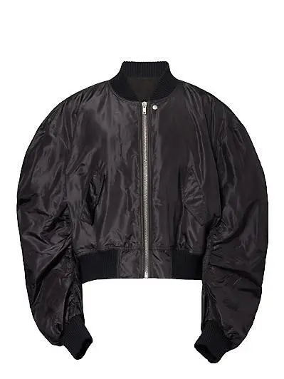 Rick Owens Silk Flight Bomber Jacket - Black