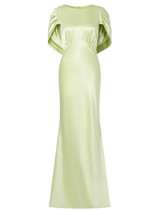 MALINA Louise Draped Back Maxi Dress - Pistachio