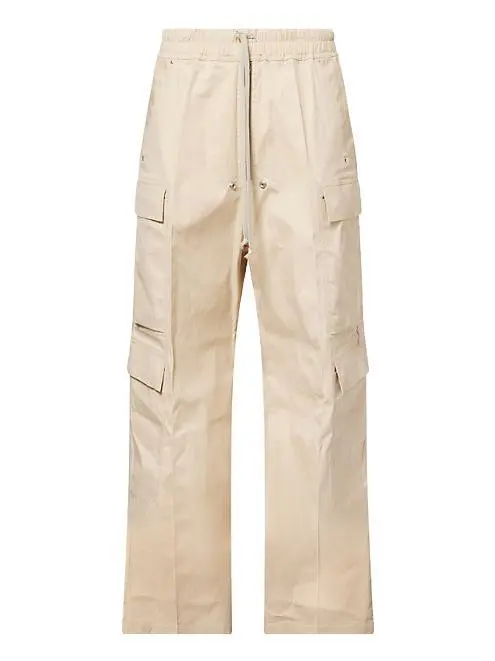 Rick Owens Cargobelas Wide-leg Cotton-blend Trousers - Sand