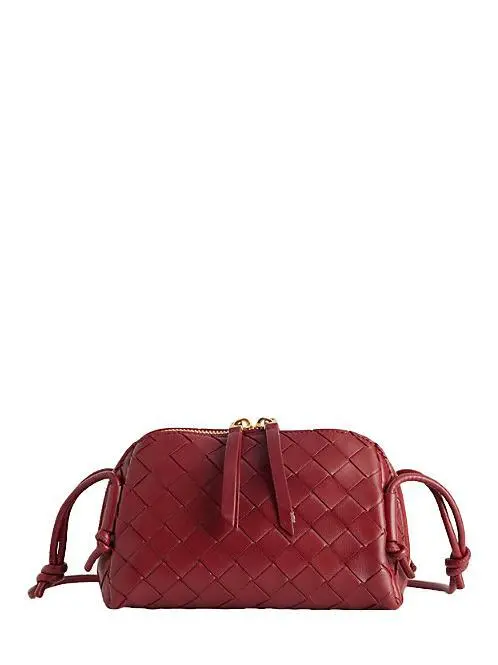Bottega Veneta Leather Pouch - Lava Red-gold