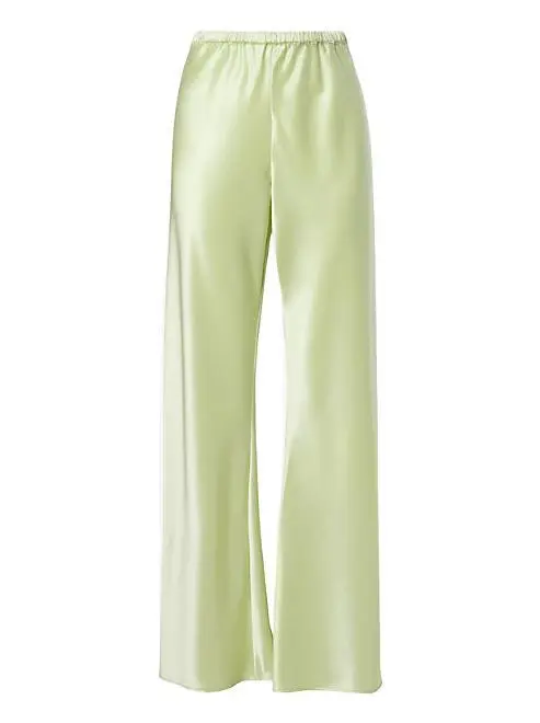 MALINA Straight-leg Satin Trousers - Pistachio