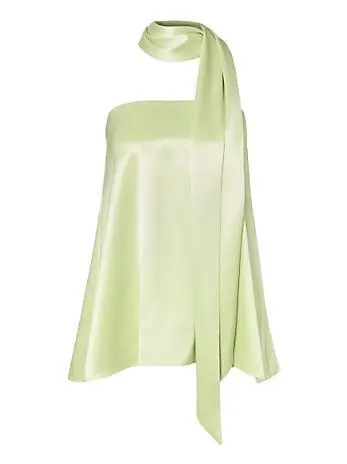 MALINA Zelda Scarf-neck Strapless Woven Top - Pistachio
