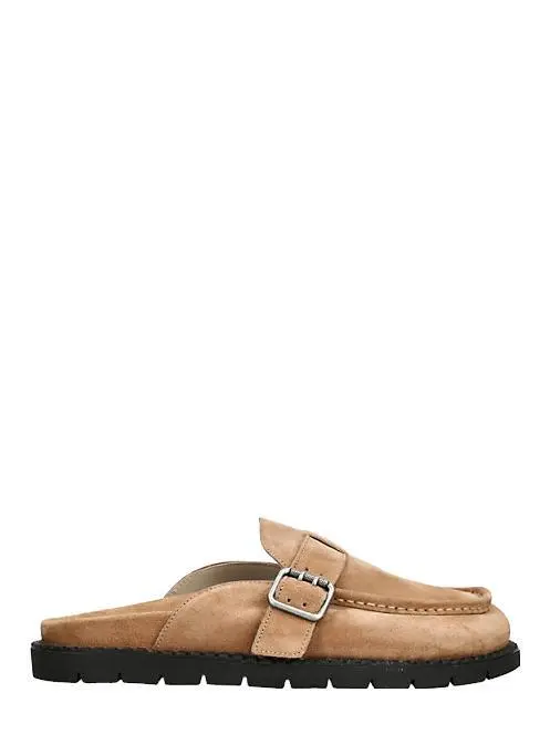 DUKE + DEXTER Winston Backless Suede Mules - Brown