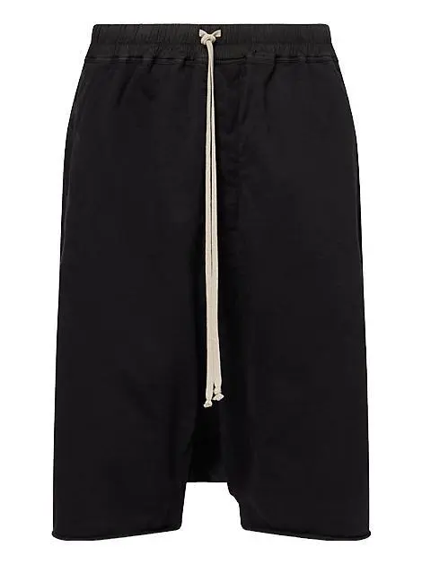 Rick Owens Drawstring Cotton Shorts - Black