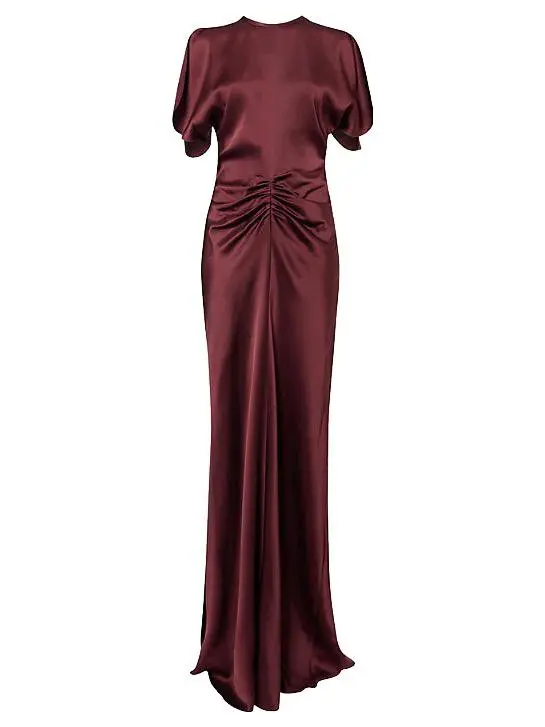 Victoria Beckham Isabella Satin Gown - Cinnabar Red