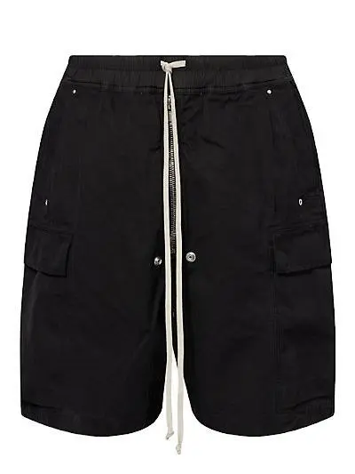Rick Owens Cargobela Exposed-zip Cotton Shorts - Black