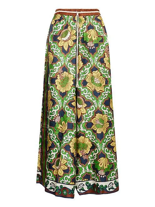 ALEMAIS Liana Printed Silk Palazzo Trousers - Multi