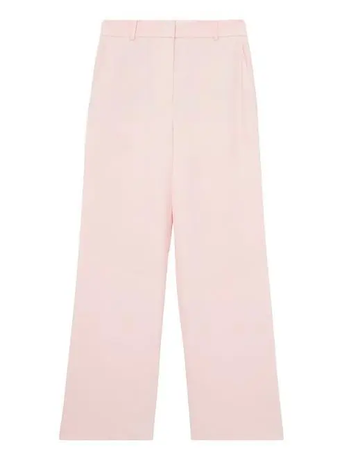 REISS Wide-leg High-rise Trousers - Pale Pink