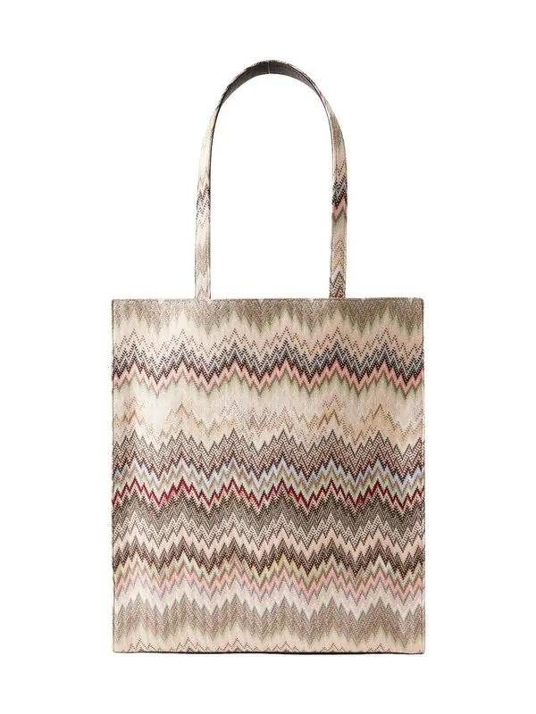 Missoni Striped Woven Lurex Tote - Neutrals