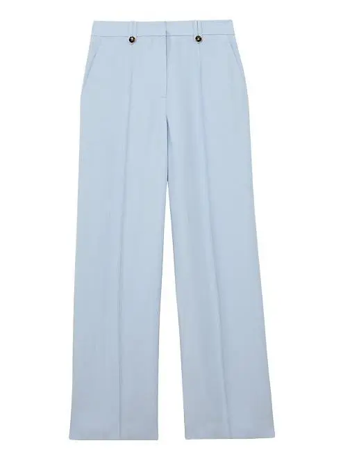 REISS Magda Wide-leg Woven Suit Trousers - Blue