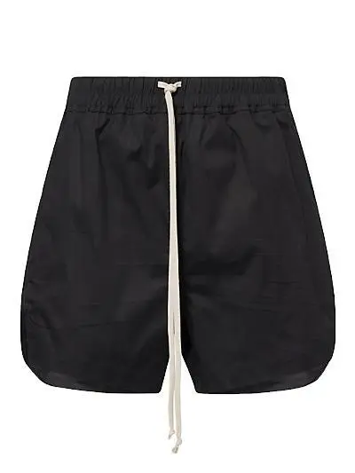 Rick Owens Boxers Bevelled-hem Cotton-poplin Shorts - Black
