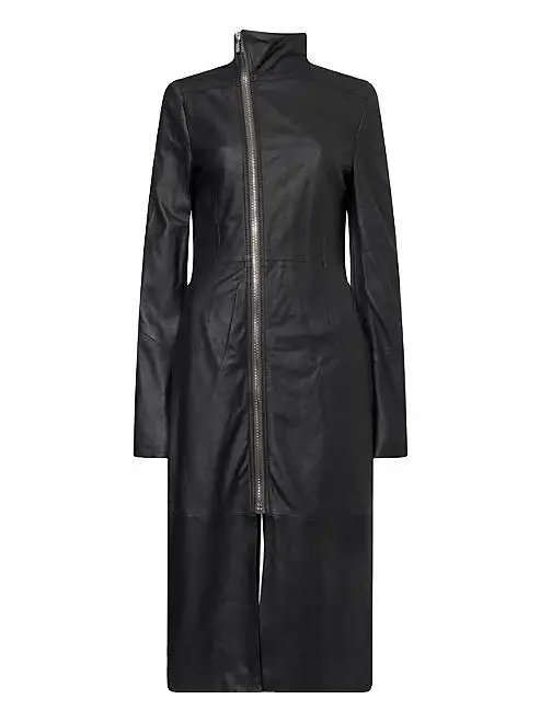 Rick Owens Gary Long Leather Coat - Black