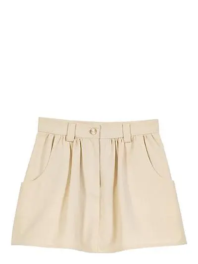 Maje Layered Cotton Skort With Side-pockets - Ecru