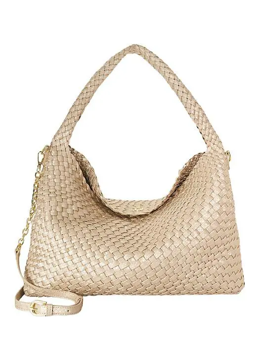 DUNE Woven Faux-leather Shoulder Bag - Champagne Synthetic