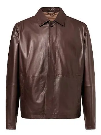 Corneliani Relaxed-fit Leather Jacket - Dark Brown (ebony)