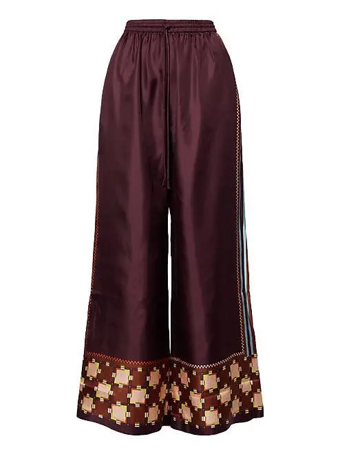 ALEMAIS Wilson Wide-leg Silk Trousers - Multi