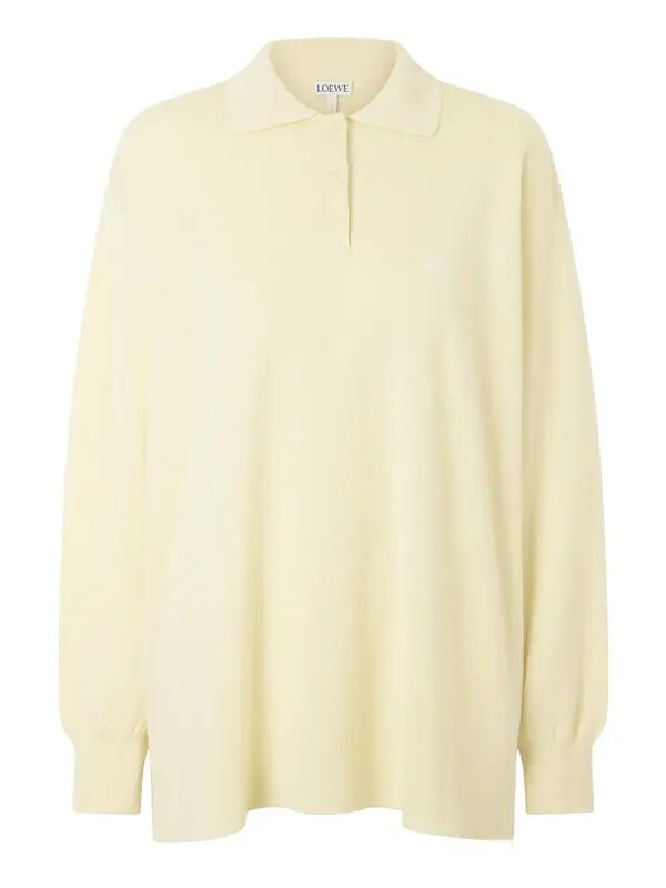 Loewe Cashmere And Silk-blend Polo Shirt - Yellow