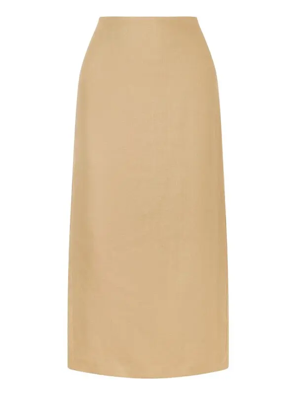 Max Mara Veranda Linen Midi Skirt - Neutrals