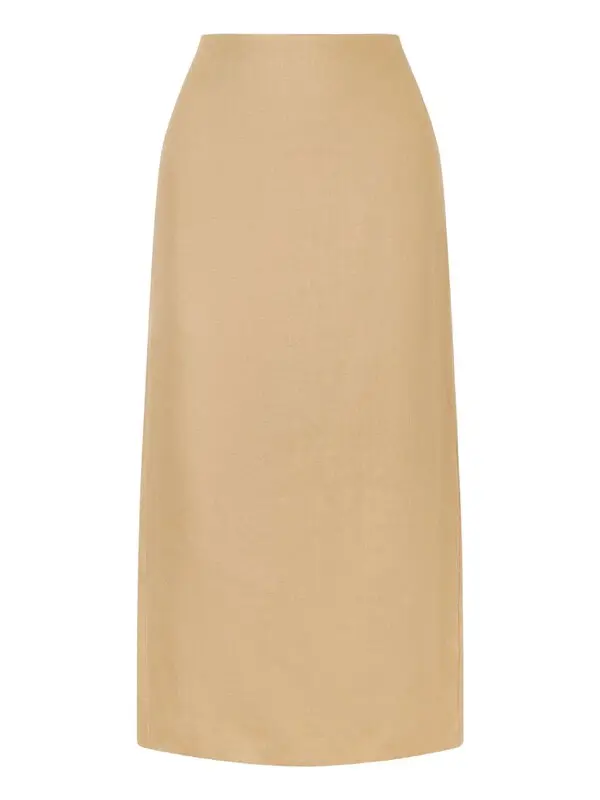 Max Mara Veranda Linen Midi Skirt - Sand