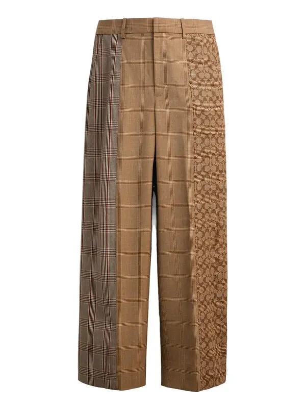 COACH Combo Plaid Tailored Trousers - Brown/multi