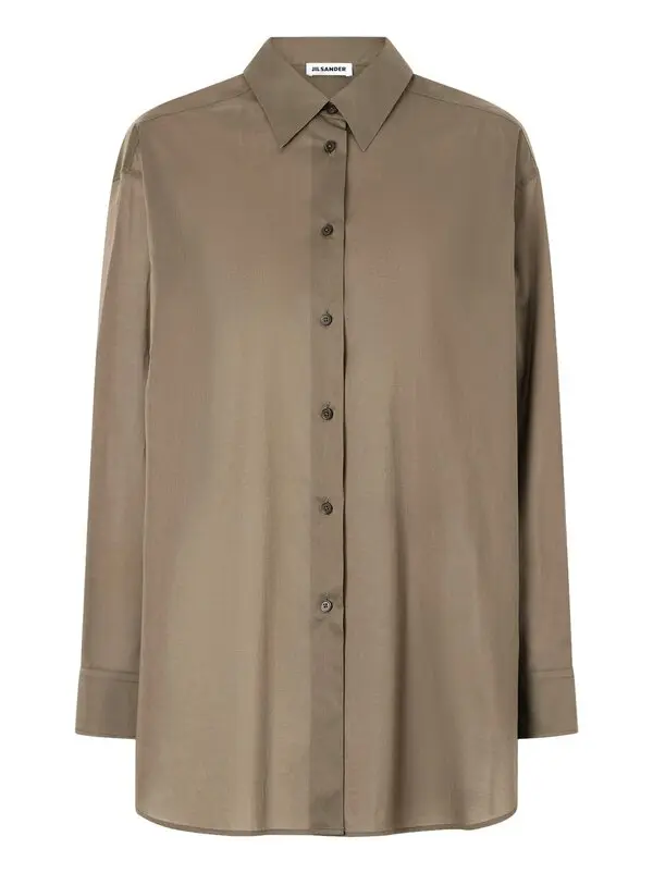 JIL SANDER Cotton-poplin Shirt - Green