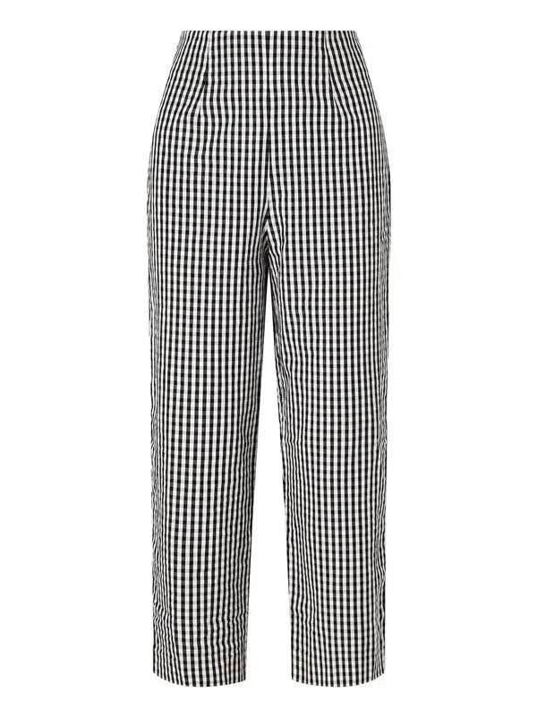 Faithfull The Brand Claudine Checked Capri Pants - Black