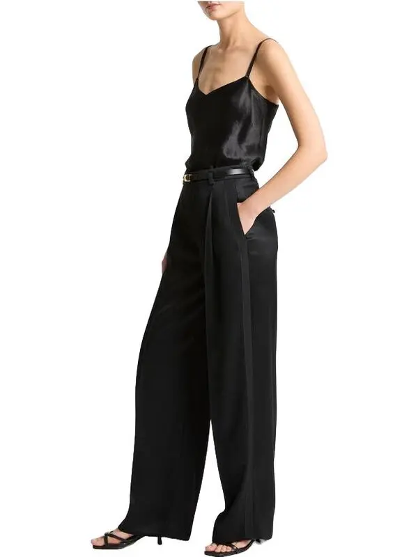 Vince Satin High-waist Trouser - Black