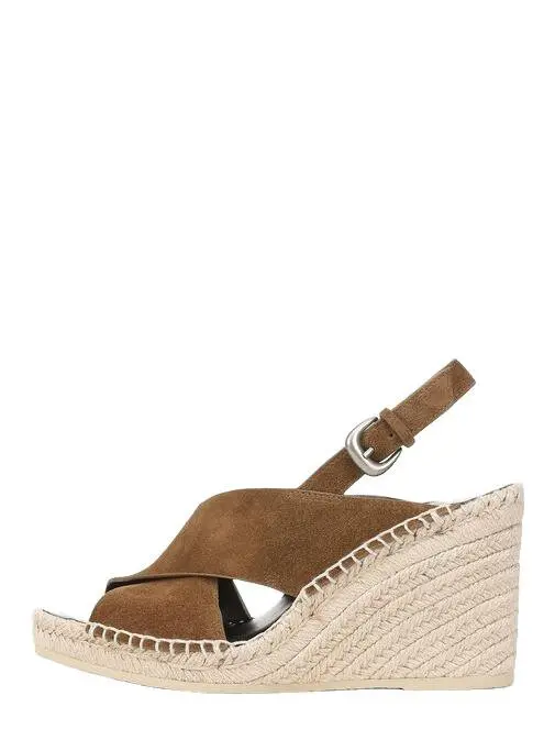 Vince Georgia Suede Espadrille Wedge Sandals - Natural