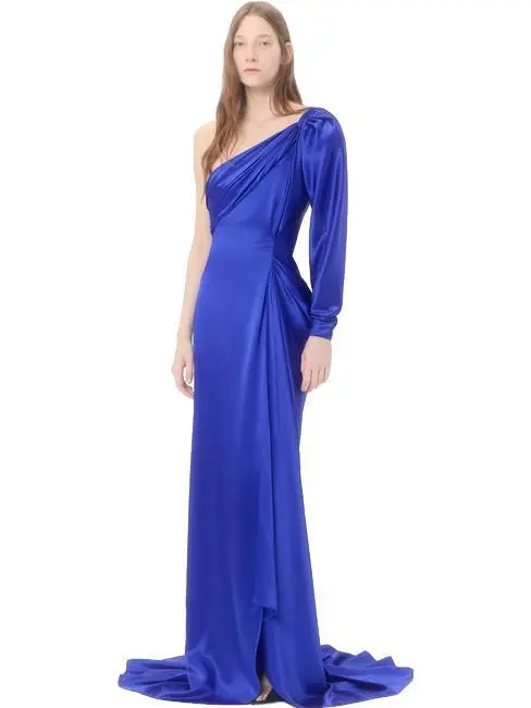 Valentino Garavani Crepe Satin Gown - Blue