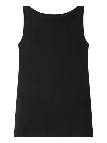 WHITE & WARREN Superfine Cotton Sleeveless Tank - Black