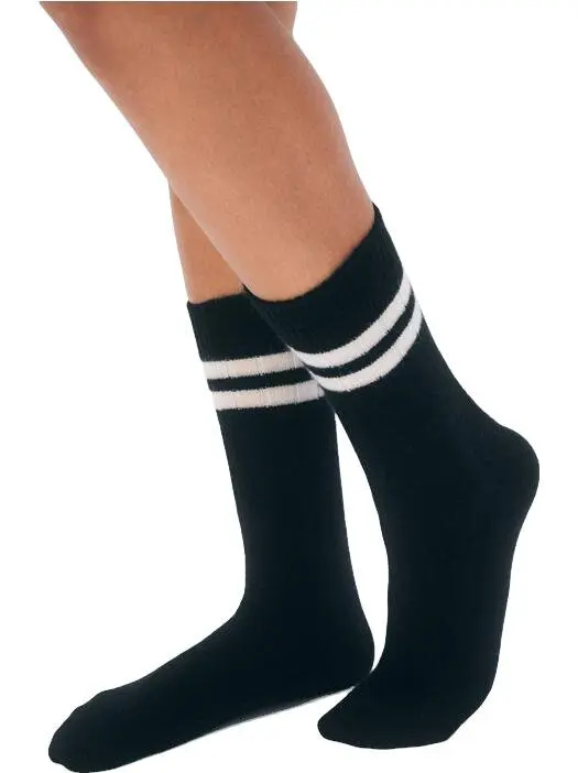 WHITE & WARREN Cashmere Ribbed Socks - Black