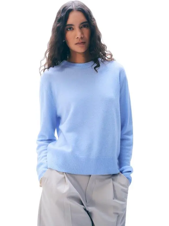 WHITE & WARREN Cashmere Crewneck Sweater - Blue