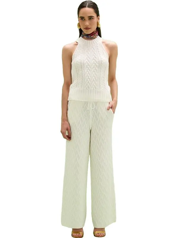 PatBO Celia Knit Pants - White