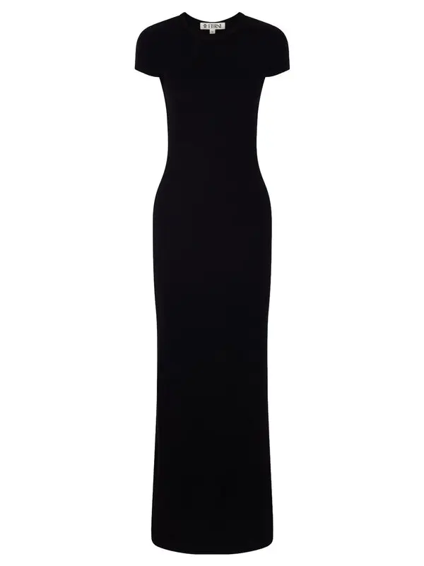 Eterne Ribbed Jersey Maxi Dress - Black