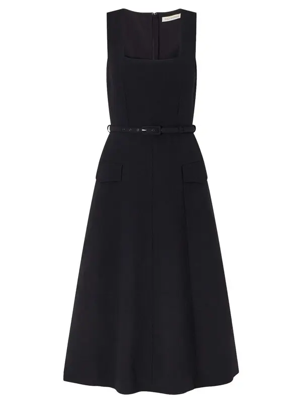 EMILIA WICKSTEAD Petra Wool Crepe Dress - Black