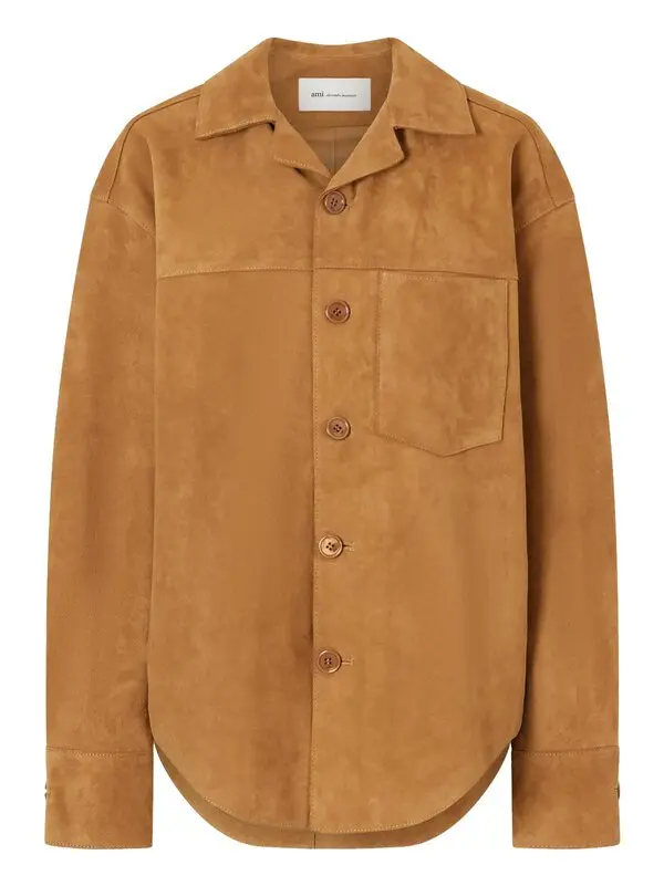 Ami Suede Overshirt - Brown