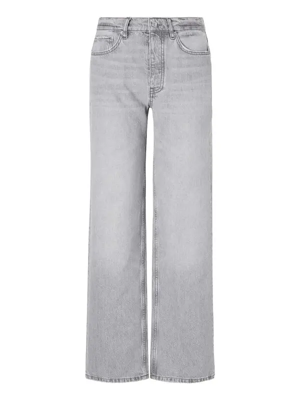 ANINE BING Hugh Mid-rise Wide-leg Jeans - Gray