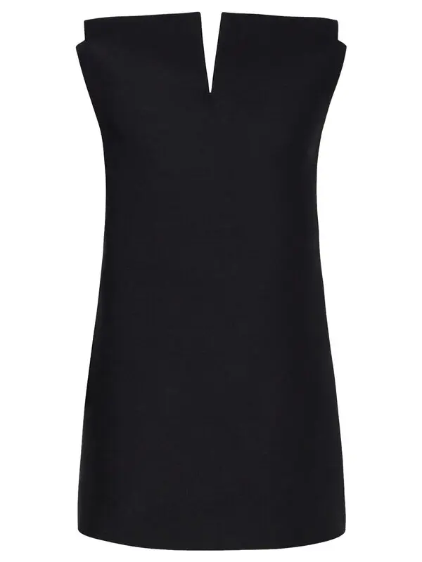 Balenciaga Draped Scuba Mini Dress - Black