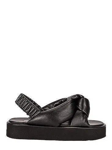Miu Miu Padded Leather Flatform Sandals - Nero