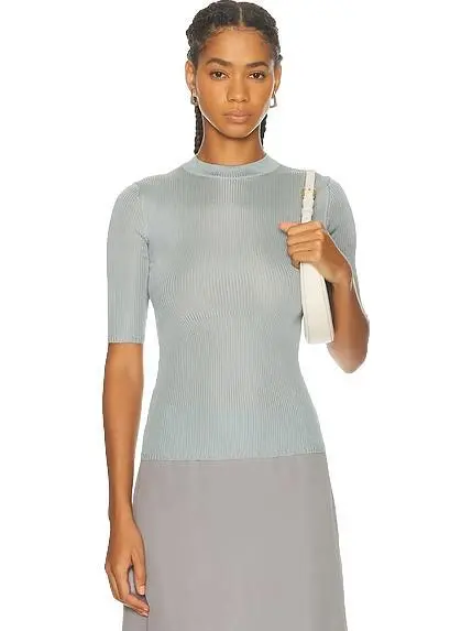 Miu Miu Short Sleeve Knit Top - Astro
