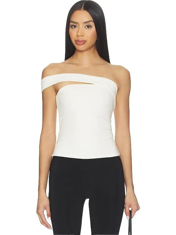 SKIMS Cotton Jersey One Shoulder Tube Top - Marble