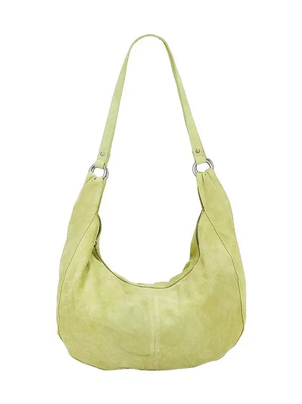 Free People Roma Suede Tote Bag - Apple Green