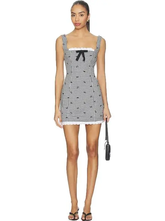 Majorelle Emilia Mini Dress - Black & White Gingham